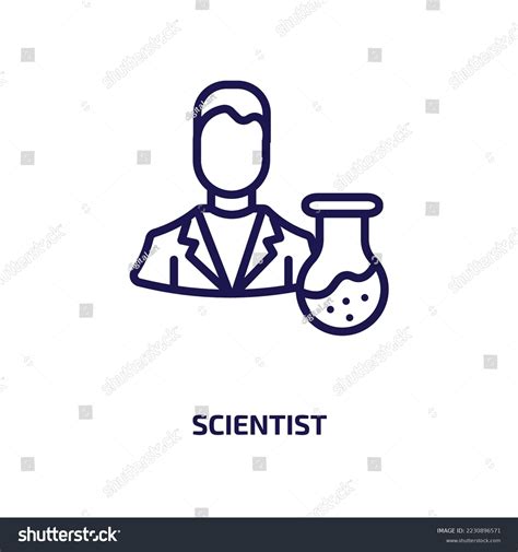 Scientist Icon Professions Collection Thin Linear Stock Vector Royalty Free 2230896571
