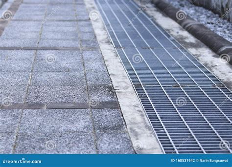 Gutter Cover Grate Type Installed On The Floor Iron Gutter Cover On
