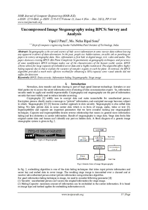 Pdf Uncompressed Image Steganography Using Bpcs Survey And Analysis