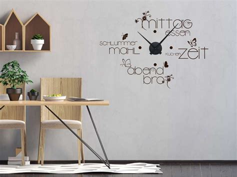 Wandtattoo Uhr romantische Essenszeit mit Uhrwerk für Küche in 2020 ...