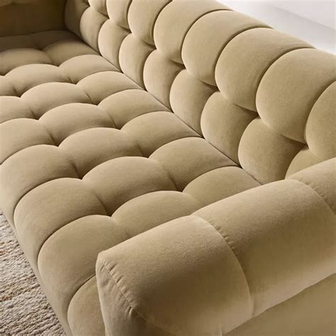 Chiltern Velvet Tufted Sofa 94 Reviews Crate And Barrel