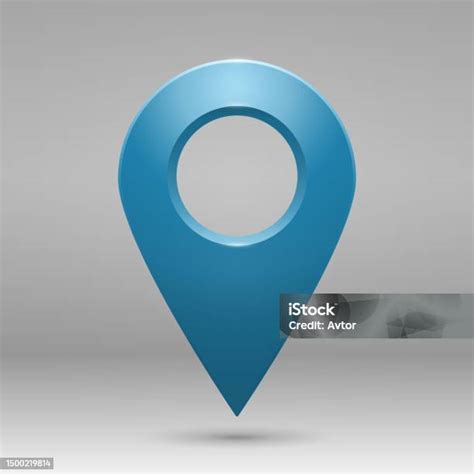 The Geolocation Icon Is Blue With Highlights On A Gray Gradient