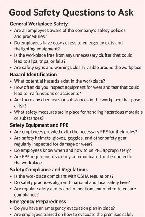 What Are Good Safety Questions To Ask The Hse Coach