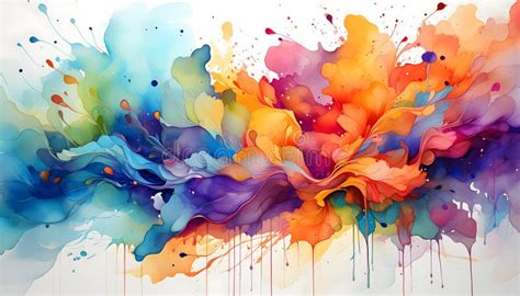 Contemporary Watercolor Stains And Paint Shape On Digital Art Concept