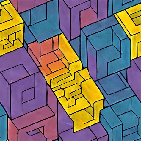 Geometric Cube Stack Pattern Graphic · Creative Fabrica