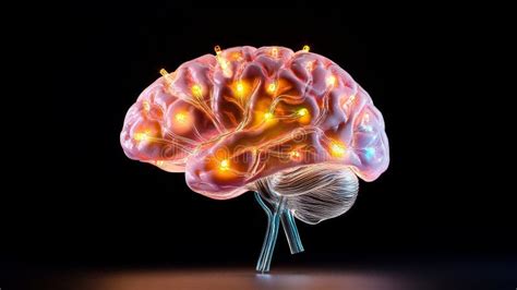 Illuminated Human Brain Anatomy Brainpower Neural Pathways Intellect