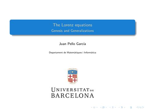 Ppt The Lorenz Equations Genesis And Generalizations Juan Pello
