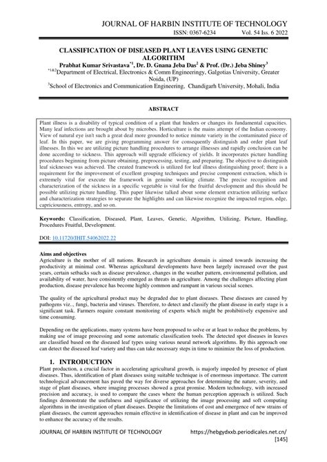 Pdf Classification Of Diseased Plant Leaves Using Genetic Algorithm