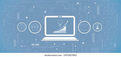 Glowing Digital Business Interface On Grey Stock Illustration 1991837843 Shutterstock