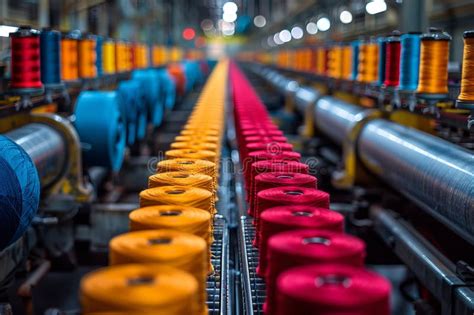 Industrial Manufacturing Robots Working In A Factory Assembly Line