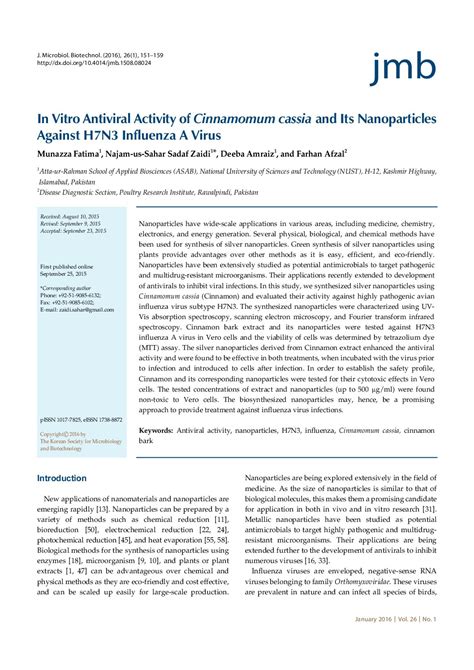 In Vitro Antiviral Activity Of Cinnamomum Cassia And Its Nanoparticles