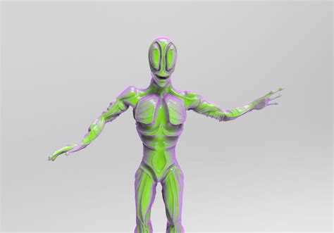 파란 외계인 만화 3d 모델 25 Ma Free3d