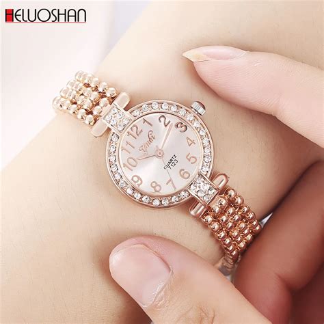 Брендовые роскошные часы с браслетом женские часы из розового золота Женские часы с бриллиантами