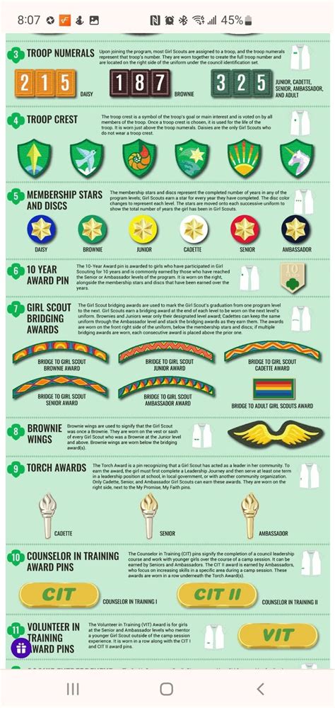 Girl Scout Badges Info Sheet