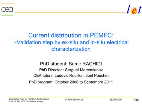 Ppt Current Distribution In Pemfc I Validation Step By Ex Situ And