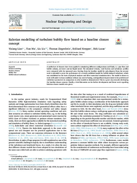 pdf eulerian modelling of turbulent bubbly flow based on a baseline
