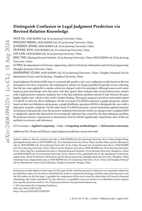 Pdf Distinguish Confusion In Legal Judgment Prediction Via Revised