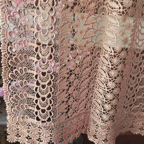 Vintage Japanese Lace Shawl For Kimono Dusky Pink Lace