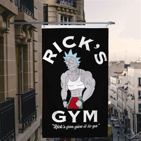 Rick And Morty Ricks Gym Flag Banner