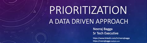 Prioritization A Data Driven Approach