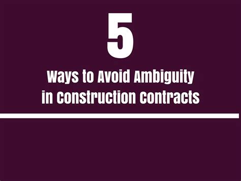 5 Ways To Avoid Ambiguity In Construction Contracts Pdf