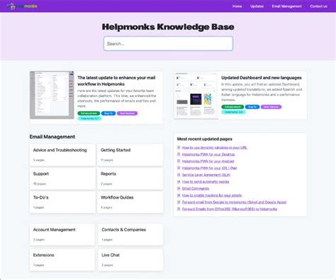 Knowledge Base With Live Chat Widget Now Available Helpmonks