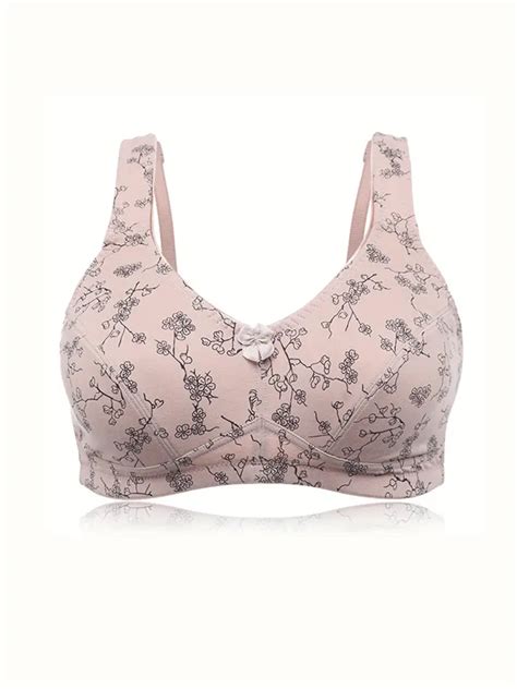 Floral Print Full Coverage Bra Comfy Soft Wireless Intimates Temu