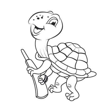 Premium Vector Cute Tortoise Line Art