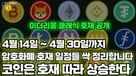 이더리움 클래식 4월 30일 호재 일정 공개 코인은 호재 따라 상승한다 Youtube