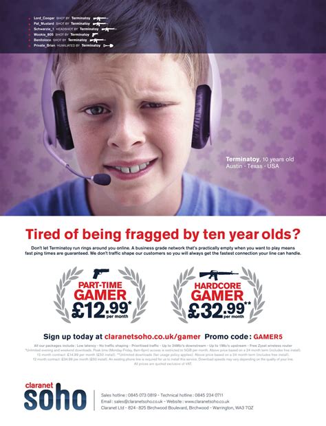 Claranet Soho Gamer Broadband Plans March 2011 Uk Game Related Ads Retromags Community