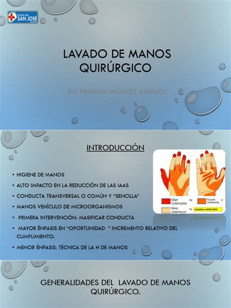Lavado Quirúrgico De Manos Guía Y Técnica Pdf Lavado De Manos