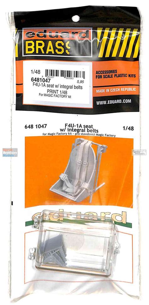 Edu6481047 148 Eduard Brassin Print F4u 1a Corsair Seat With Belts