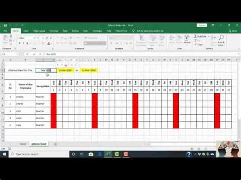 How To Create Automatic Generate Monthly Time Sheet Attendance Sheet By Attendance Sheet