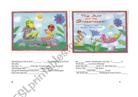 Grasshopper And The Ant Esl Worksheet By Smilesmile