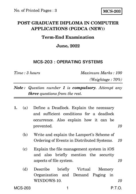 Mcs 203 Mcs 203 Operating System Mcs 203 1 Pt Mcs Post