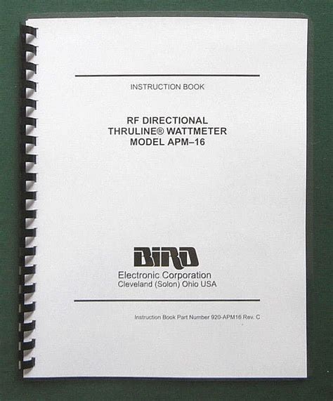 Bird Apm 16 Instruction Manual Comb Bound And Protective Covers Ebay