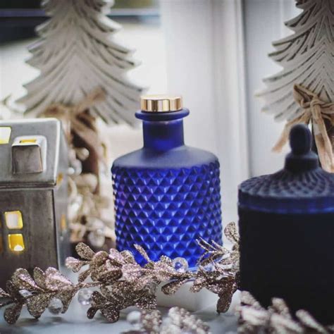 Deluxe Royal Blue Geometric Design Reed Diffuser The Wax House