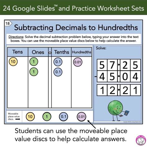 Subtracting Decimals To Hundredths No Regrouping Google Slides And Worksheets Made By Teachers