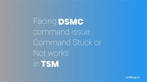 Sharing My Experience Dsmc Command Failed In Tsm Anilblogs