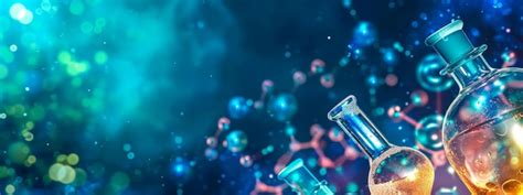 Premium Photo Science Concept With Laboratory Flasks And Molecular Structures In A Vibrant