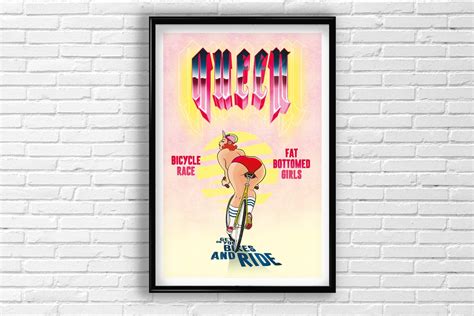 Queen Ep Tribute Poster Fat Bottomed Girls And Bicycle Race