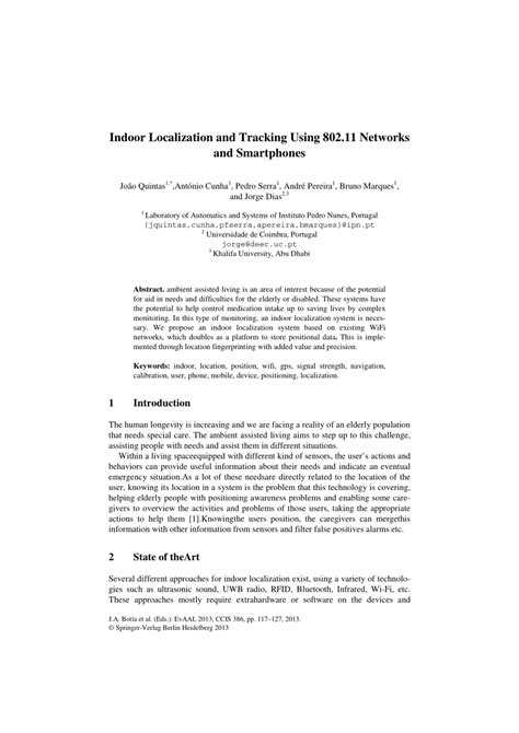 Pdf Indoor Localization And Tracking Using 80211 Networks And Smartphones