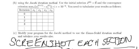 Solved B Using The Jacobi Iteration Method Use The