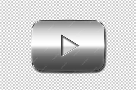 Premium Psd Youtube Play Button 3d Symbol Vector Template Silver Play