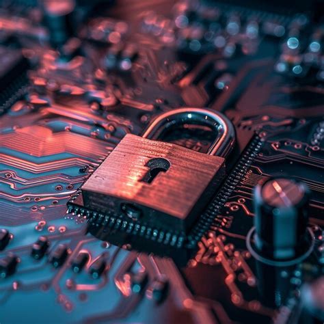 Modern Chip To Protecting Data Cyber Security Generated By Ai Premium