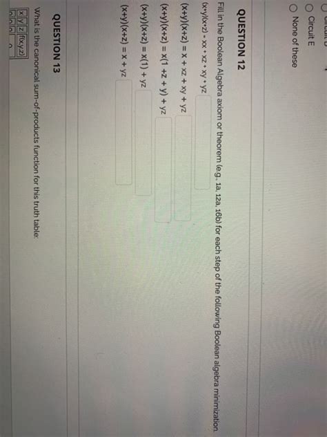 solved ciculu circuit e none of these question 12 fill in