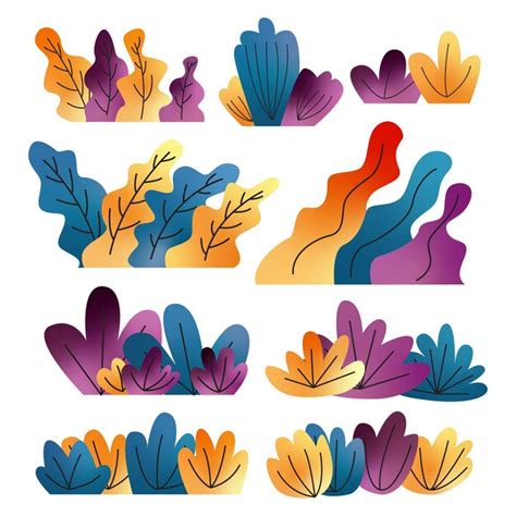 Premium Vector Grass Set Elements Vector Illustration