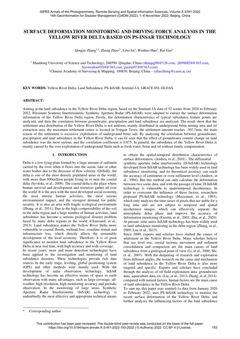 Pdf Surface Deformation Monitoring And Driving Force Analysis In The Yellow River Delta Based