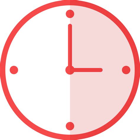 Flat Style Clock Icon In Red And White Color 25084946 Vector Art At Vecteezy