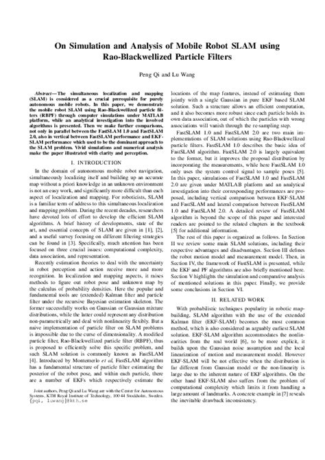 Pdf On Simulation And Analysis Of Mobile Robot Slam Using Rao Blackwellized Particle Filters